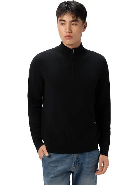 Gobi Cashmere Half-zip Cashmere Sweater - Black