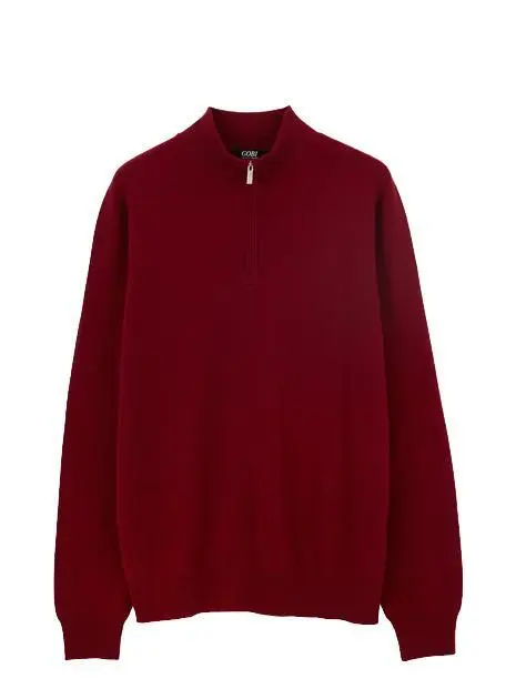 Gobi Cashmere Timeless Half-zip Cashmere Sweater - Bordeaux