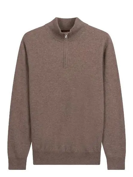 Gobi Cashmere Timeless Half-zip Cashmere Sweater - Taupe