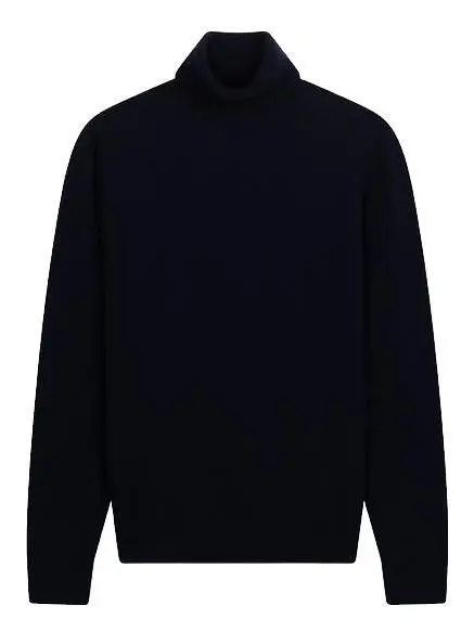 Gobi Cashmere Timeless Turtleneck Sweater - Navy Blazer