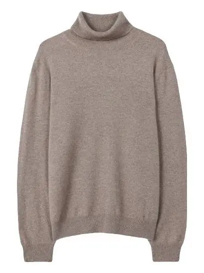 Gobi Cashmere Timeless Turtleneck Sweater - Taupe