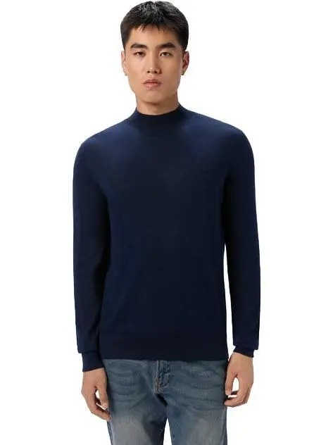 Gobi Cashmere Cashmere Silk High Neck Sweater - Mood Indigo