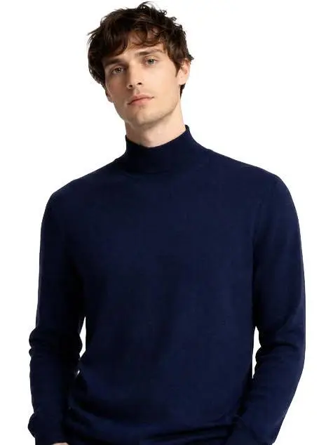 Gobi Cashmere Cashmere Silk High Neck Sweater - Mood Indigo