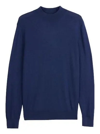 Gobi Cashmere High Neck Sweater In Cashmere Silk - Mood Indigo