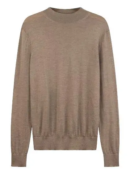 Gobi Cashmere High Neck Sweater In Cashmere Silk - Timber Wolf
