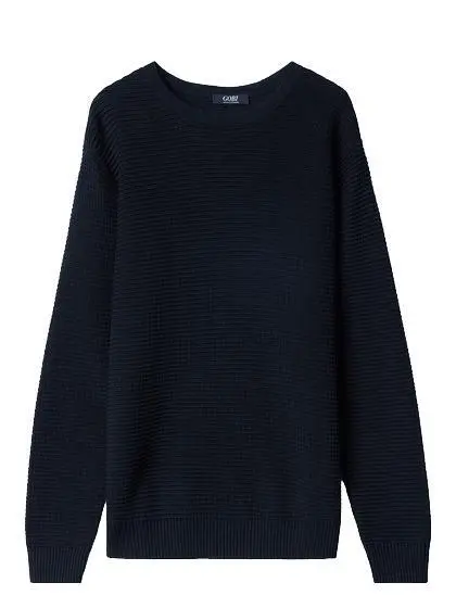 Gobi Cashmere Textured-knit Silk Cashmere Sweater - Blue Graphite