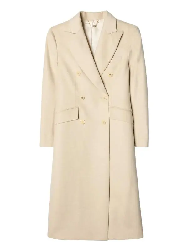 Gobi Cashmere Cashmere Double-breasted Long Coat - Beige
