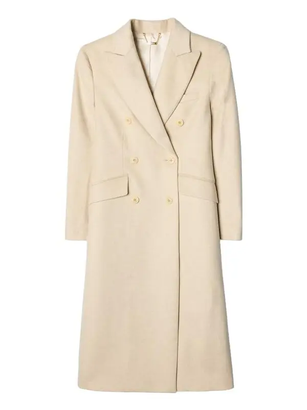 Gobi Cashmere Cashmere Double-breasted Long Coat - Beige