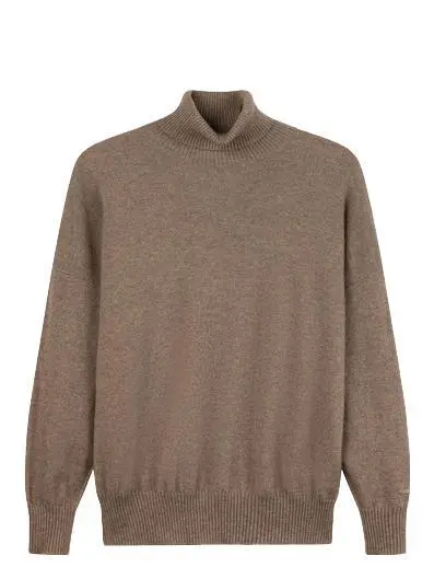Gobi Cashmere Turtleneck Sweater - Taupe