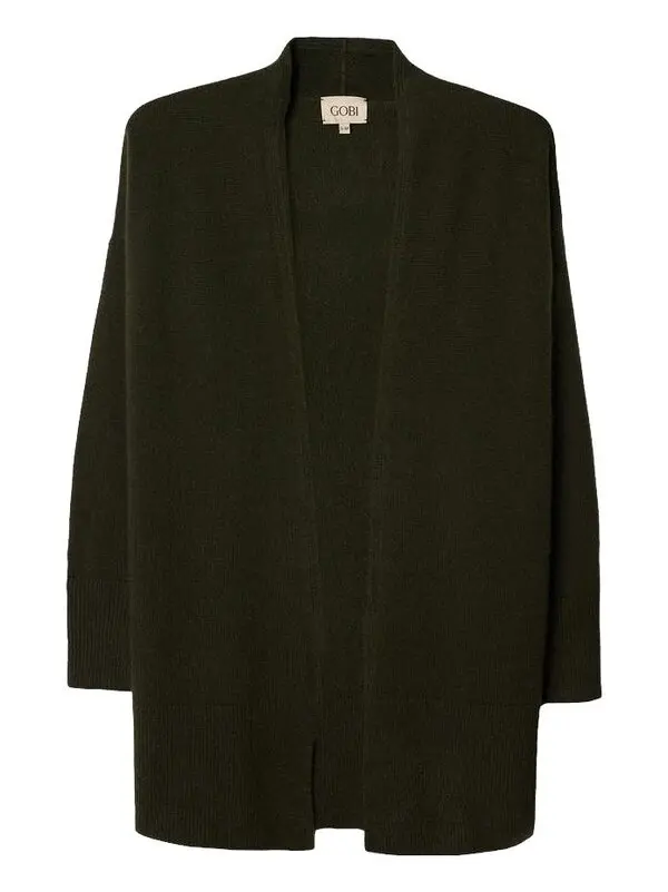 Gobi Cashmere Open-front Cardigan - Capulet Olive