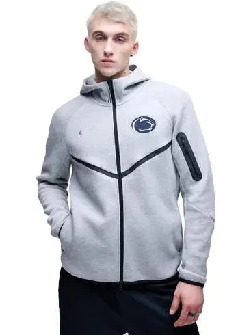 Nike Penn State Nittany Lions Tech Fleece Full-zip Windrunner Hoodie - Heather Gray