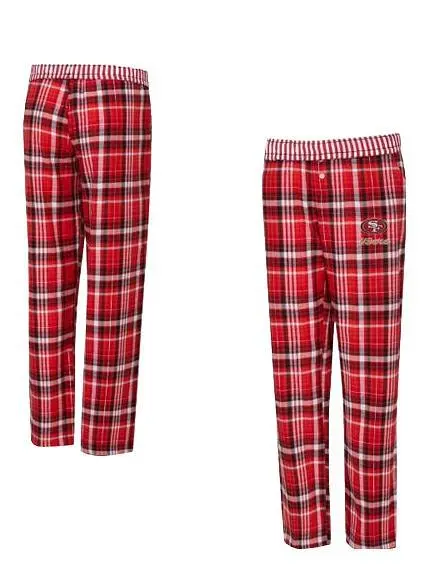 CONCEPTS SPORT San Francisco 49ers Laney Plaid Tri-blend Pants - Scarlet