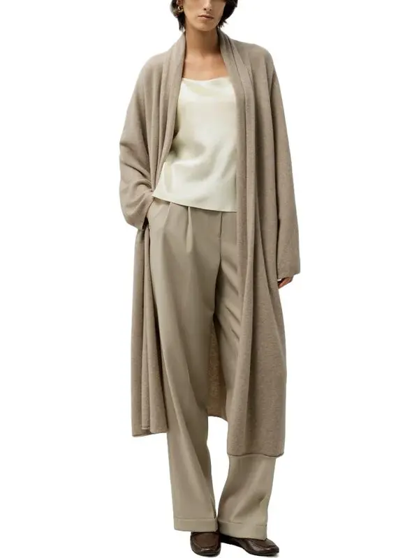 Lilysilk Cashmere Calf-length Cardigan - Gravel