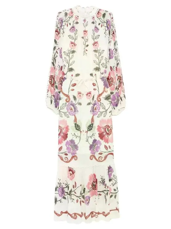 Farm Rio Floral-print Maxi Dress - White