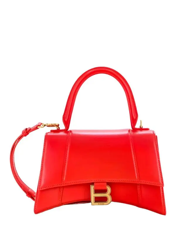 Balenciaga Hourglass Top Handle Small Satchel - Red