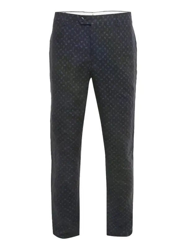 Etro Paisley Linen Trousers - Blue