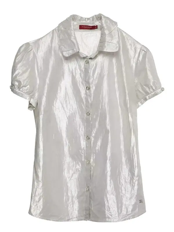 Burberry Metallic-effect Shirt - Silver