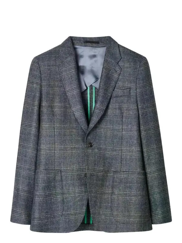Paul Smith Plaid-pattern Single-breasted Blazer - Blue
