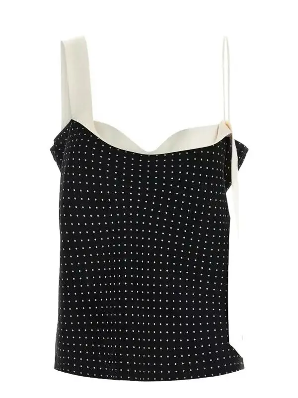 TOM FORD Polka Dot Tuxedo Band Top - Black