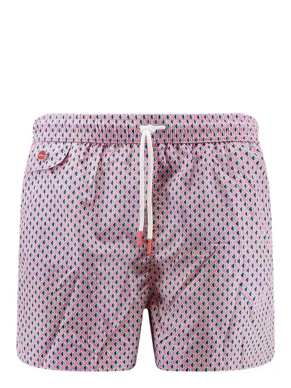 Kiton Geometric-pattern Swim Shorts - Red
