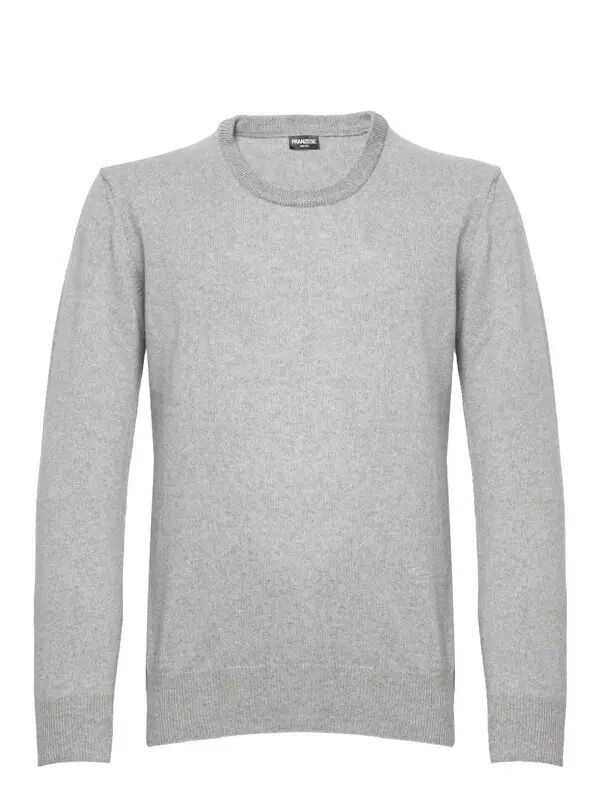 FRANZESE COLLECTION Ribbed Crew-neck Sweater - Grey