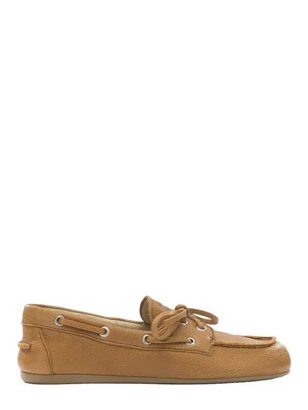 Miu Miu Suede Lace-up Loafers - Brown