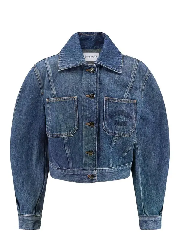 Givenchy Cropped Denim Jacket - Blue