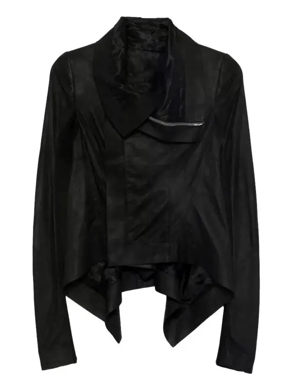 Rick Owens Naska Asymmetric Zip-up Biker Jacket - Black