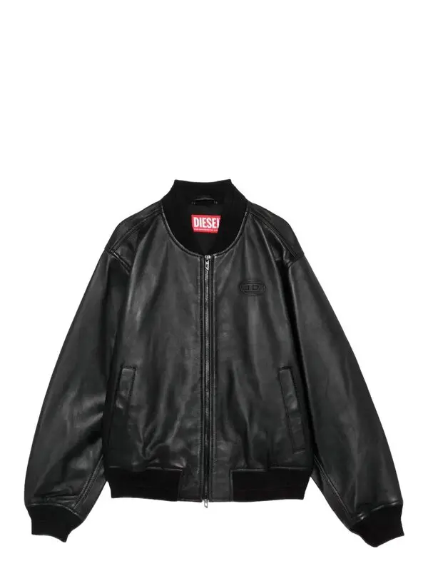 DIESEL® L-ilyan-rb Leather Jacket - Black