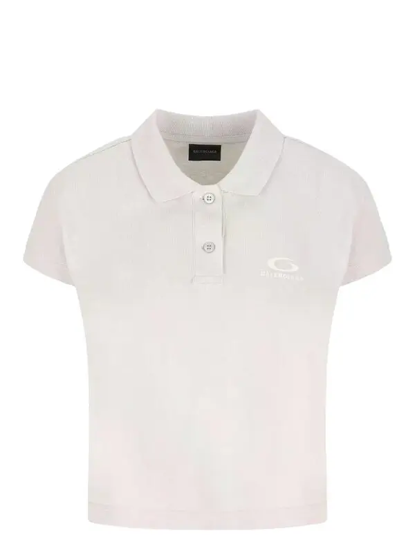 Balenciaga Logo-embroidered Polo Shirt - Neutrals