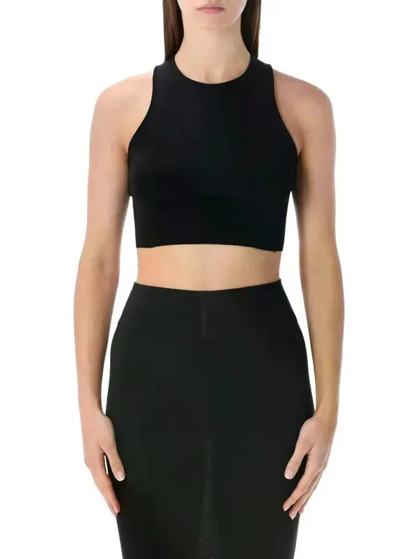 Rick Owens Cropped Racer Back Top - Black