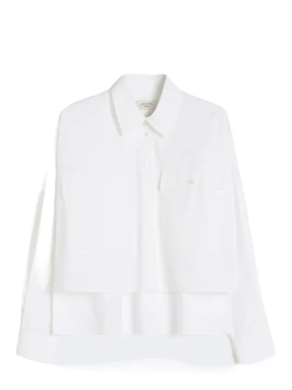 Max Mara Asymmetrical Washed Cotton Shirt - White