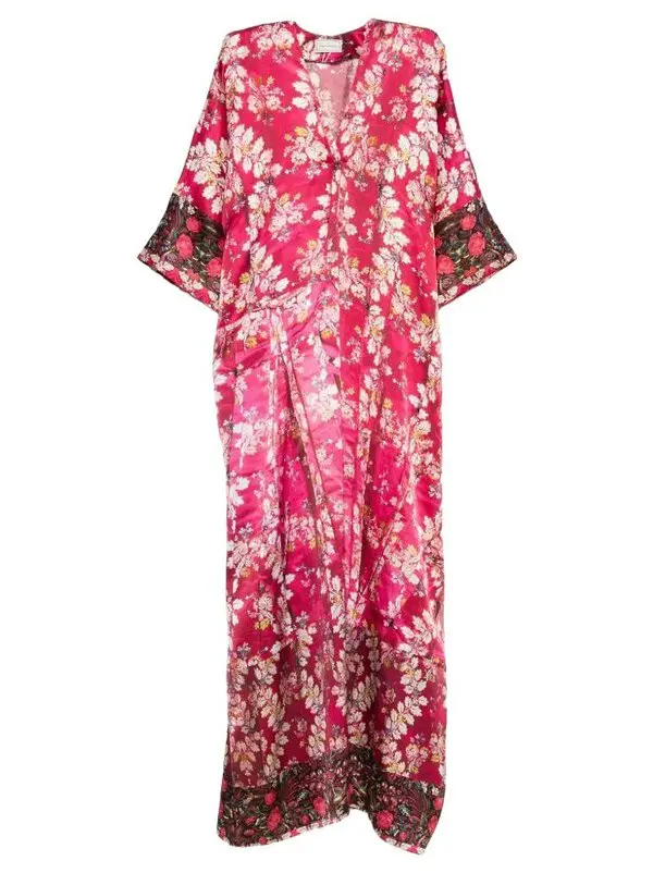 PIERRE-LOUIS MASCIA Floral V-neck Maxi Dress - Pink