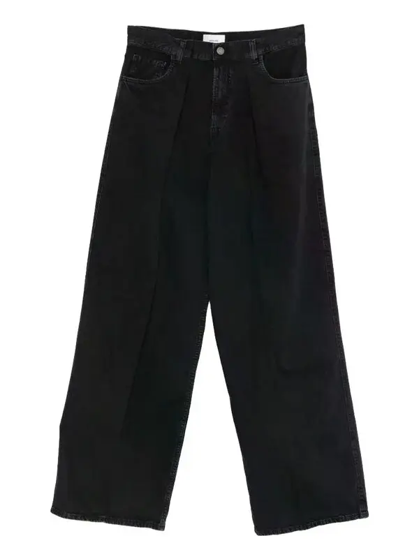 HAIKURE Five-pocket Wide Leg Jeans - Black