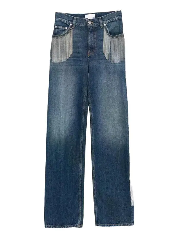 Stella McCartney Five-pocket Jeans With Fringe Detailing - Blue
