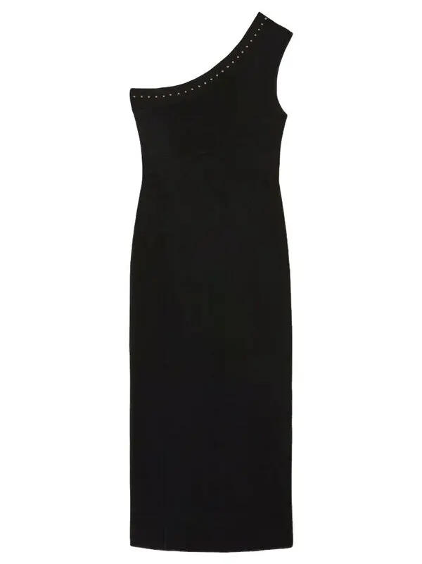 TWINSET Studded One-shoulder Knit Dress - Black