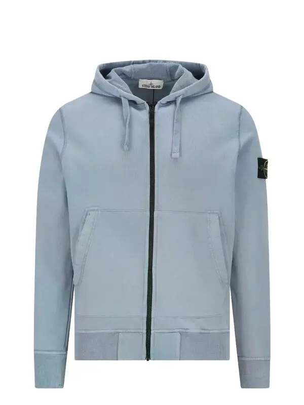 Stone Island Zip-up Cotton Hoodie - Blue