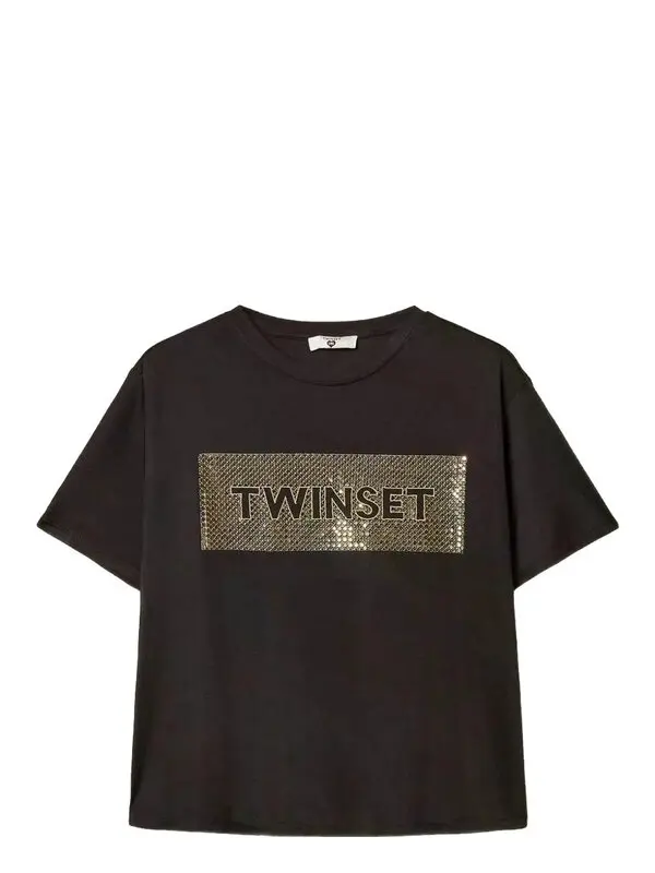 TWINSET Logo-detail T-shirt - Black