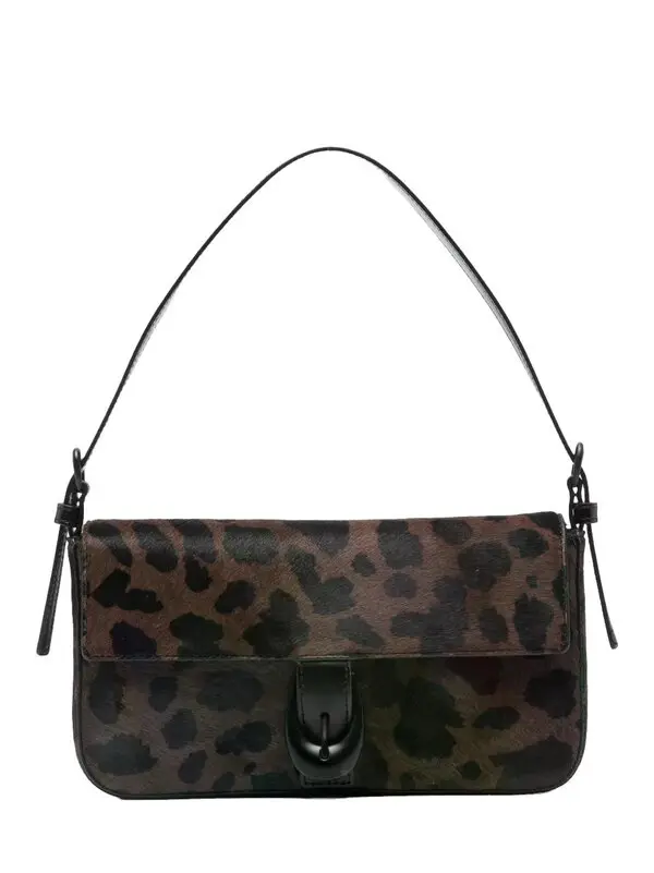 Staud Leopard-patterned Shoulder Bag With Buckle - Brown