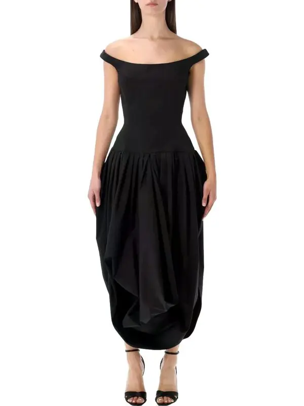 Magda Butrym Off-shoulder Midi Dress - Black