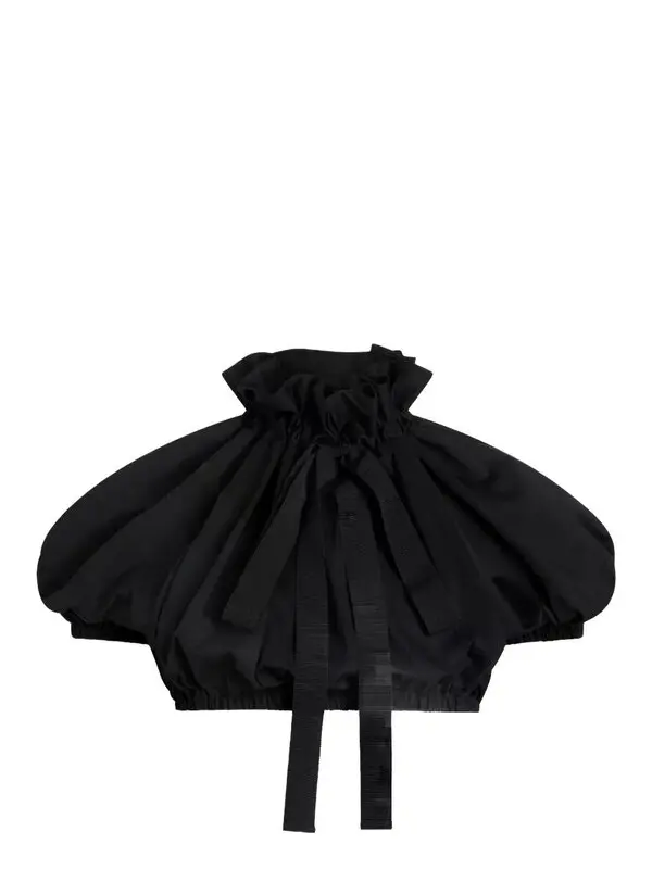 Patou Ruffled Cropped Top - Black