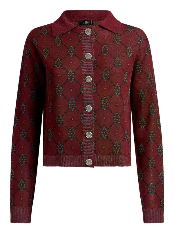 Etro Patterned Knit Cardigan - Red