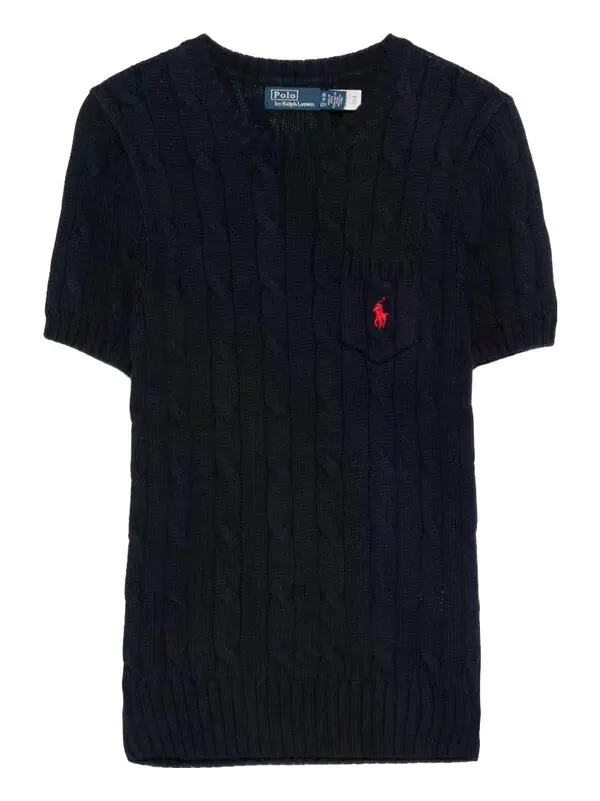 Polo Ralph Lauren Cable-knit Pocket T-shirt - Blue