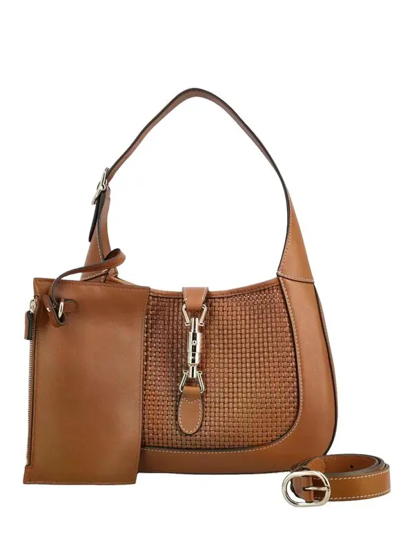 Gucci Jackie 1961 Woven-detail Shoulder Bag - Brown
