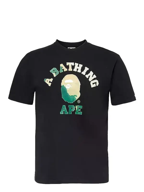A BATHING APE Tie Dye College T-shirt - Black