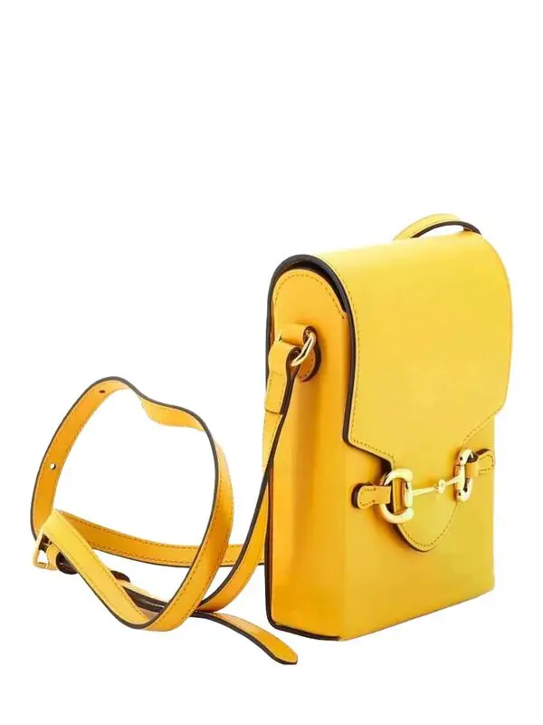 Gucci Horsebit 1955 Leather Mini Crossbody Bag - Yellow
