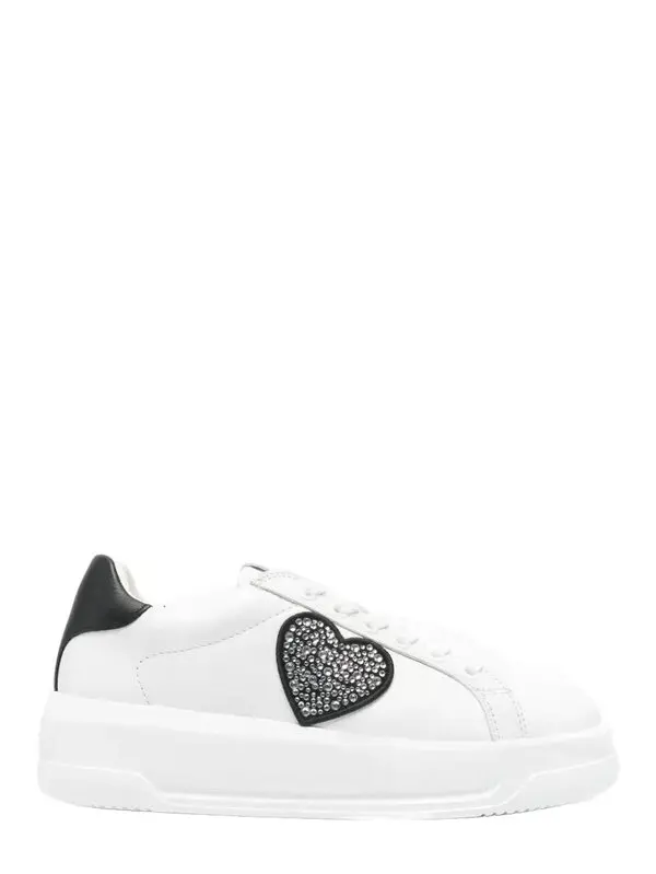 Moschino Heart Detail Platform Sneakers - White