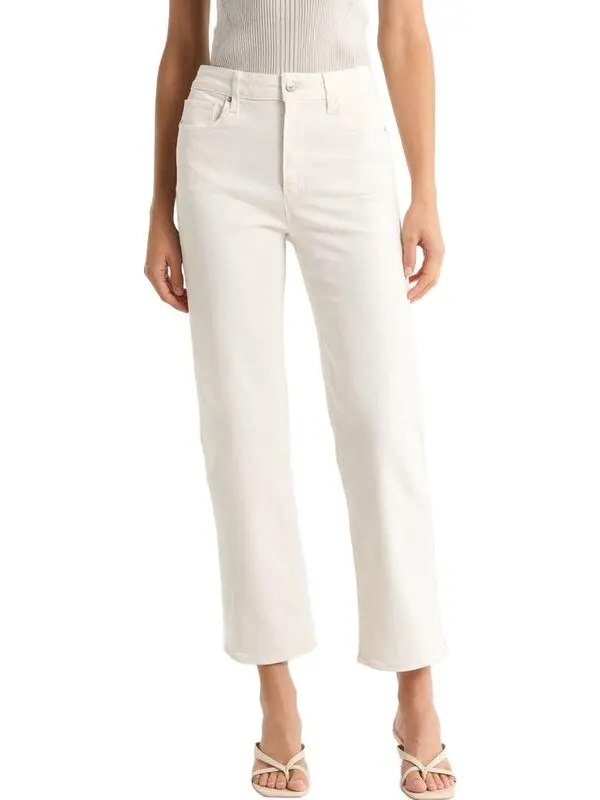 Paige Stevie High-waist Straight Leg Jeans - Cream Cloud