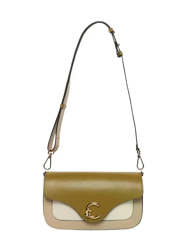 COCCINELLE Leather Flap Shoulder Bag With Charm Detail - Green