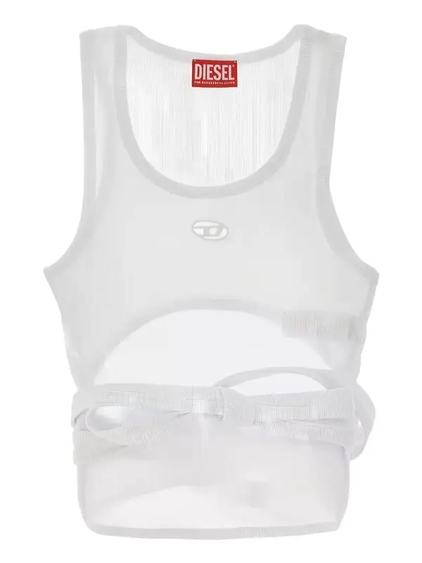 DIESEL Cut-out Tie Tank Top - White